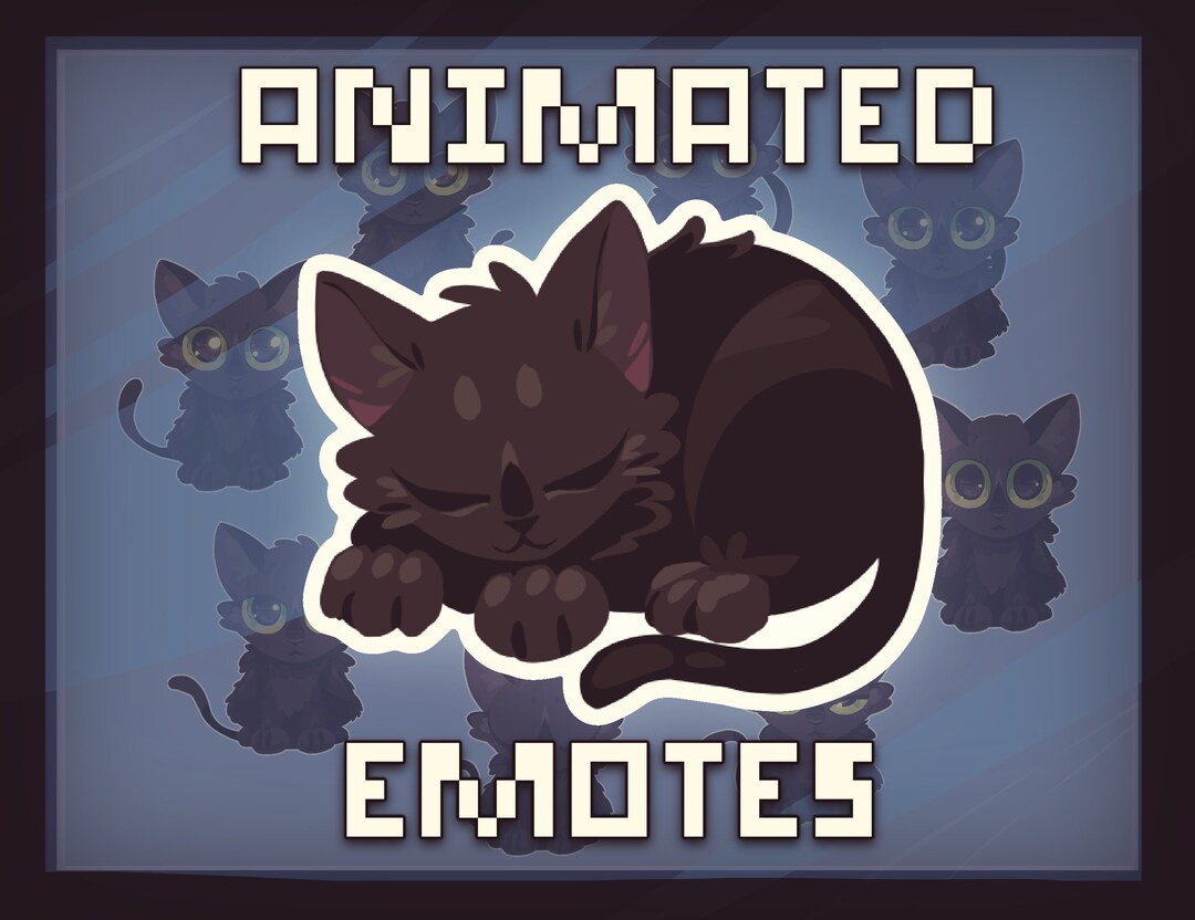 Animated Emote - Black Sleepy Kitty - COZY CAT - Twitch Emotes, Digital ...