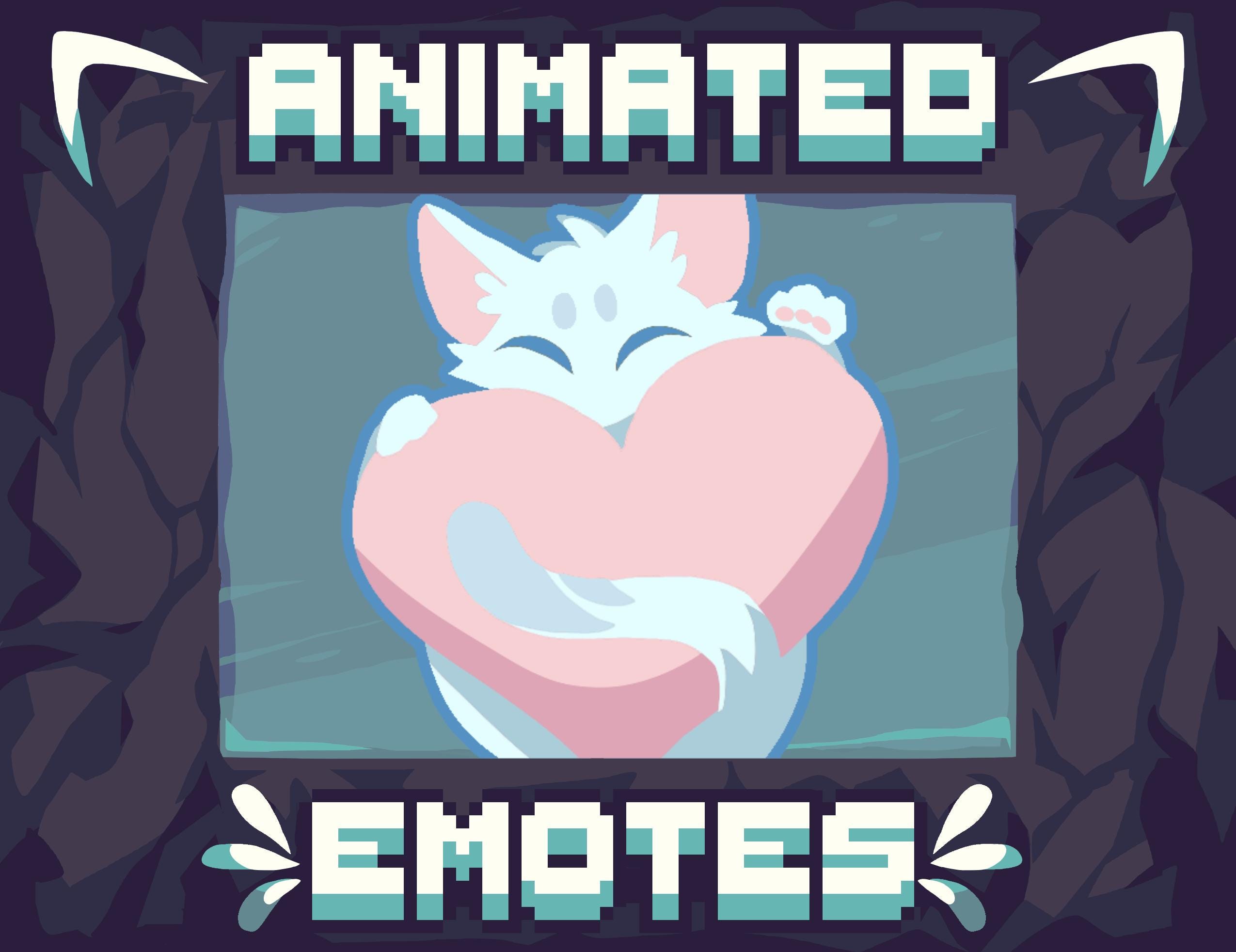 Animated Emote - LOVE Heart - White Cat - Twitch Emotes, Kitty Discord ...