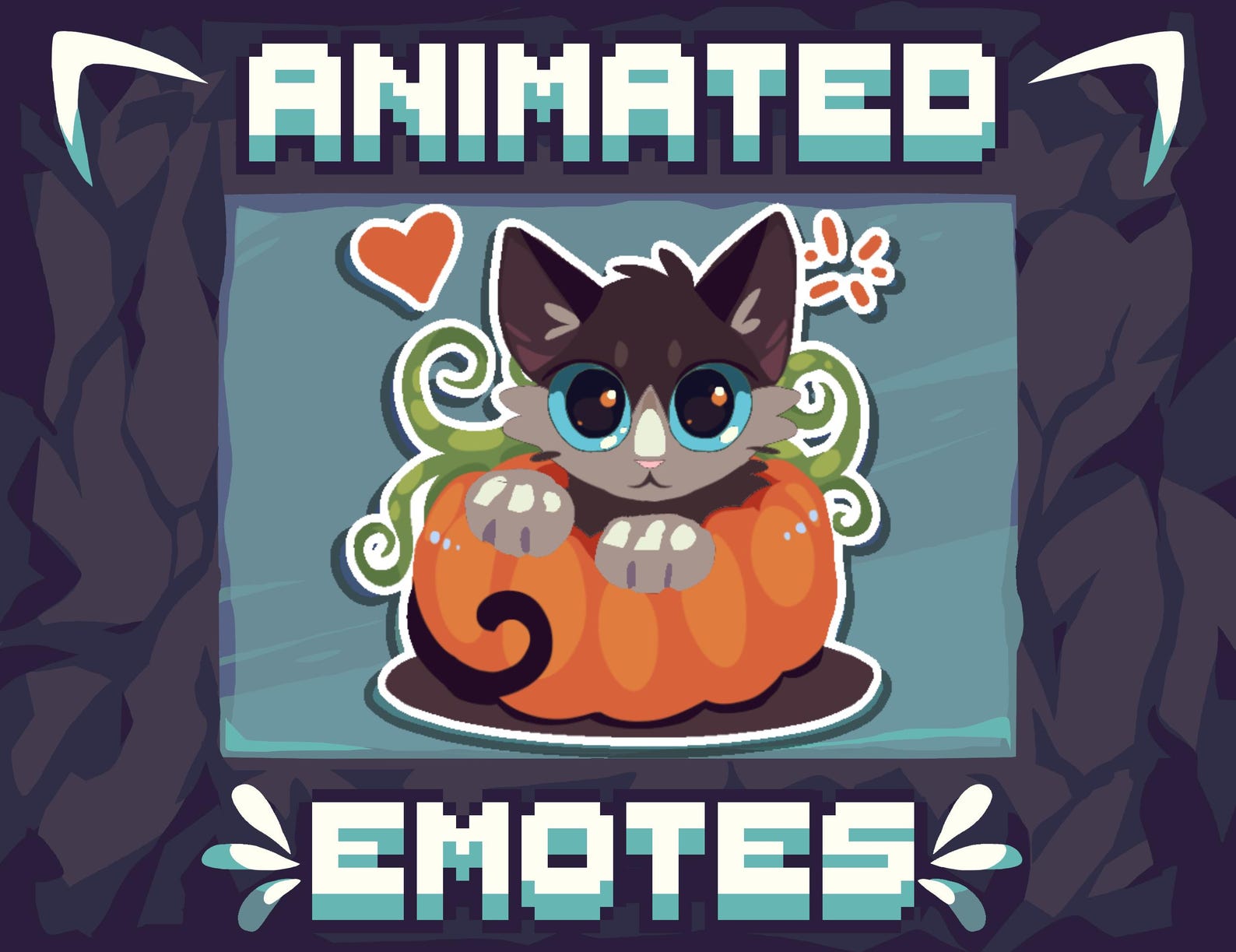Animated Emote - Snowshoe Halloween Pumpkin - Love Heart - Twitch ...