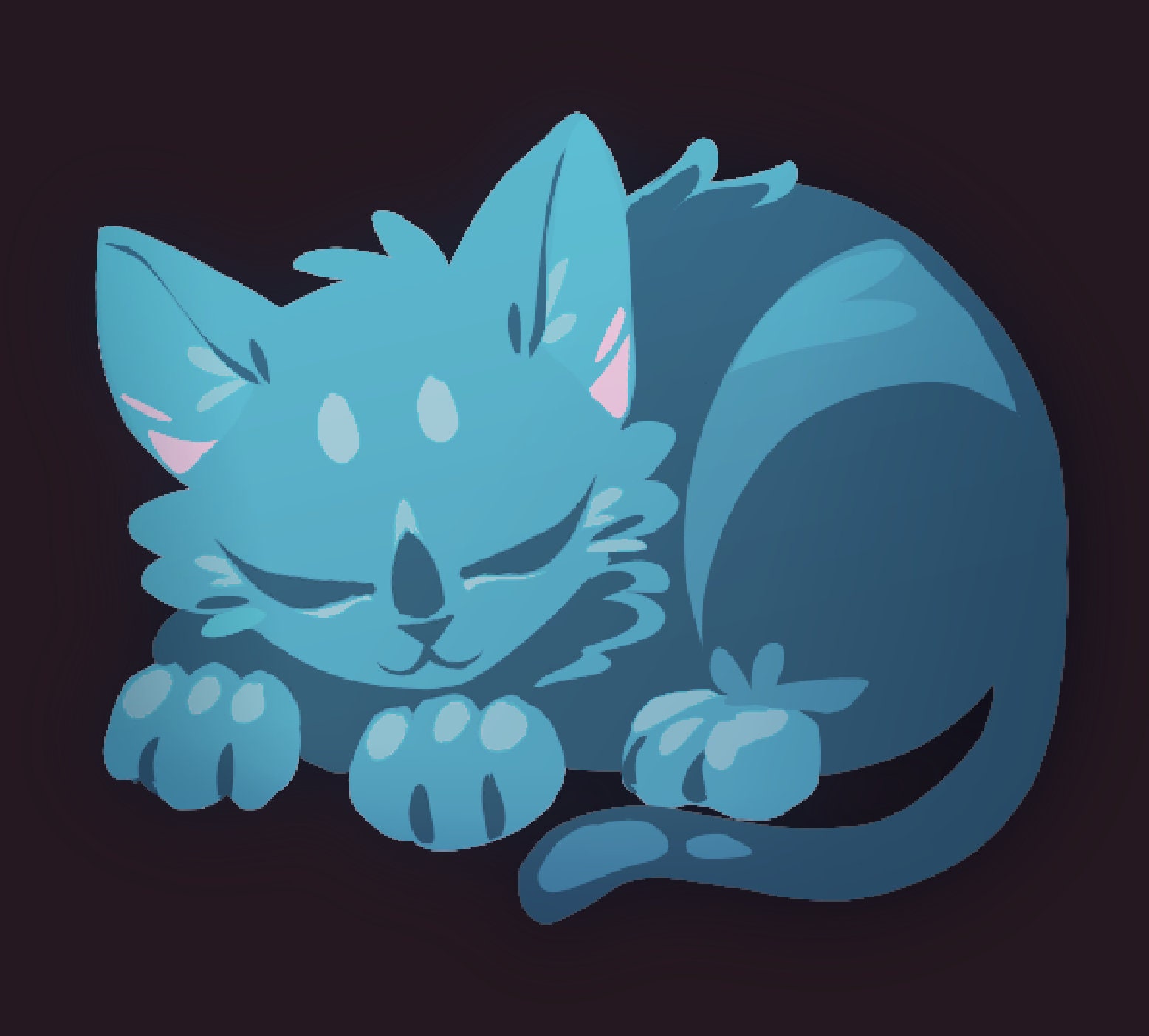 Animated Emote - COZY Cat - Gray Russian Blue Sleepy Kitty - Twitch ...
