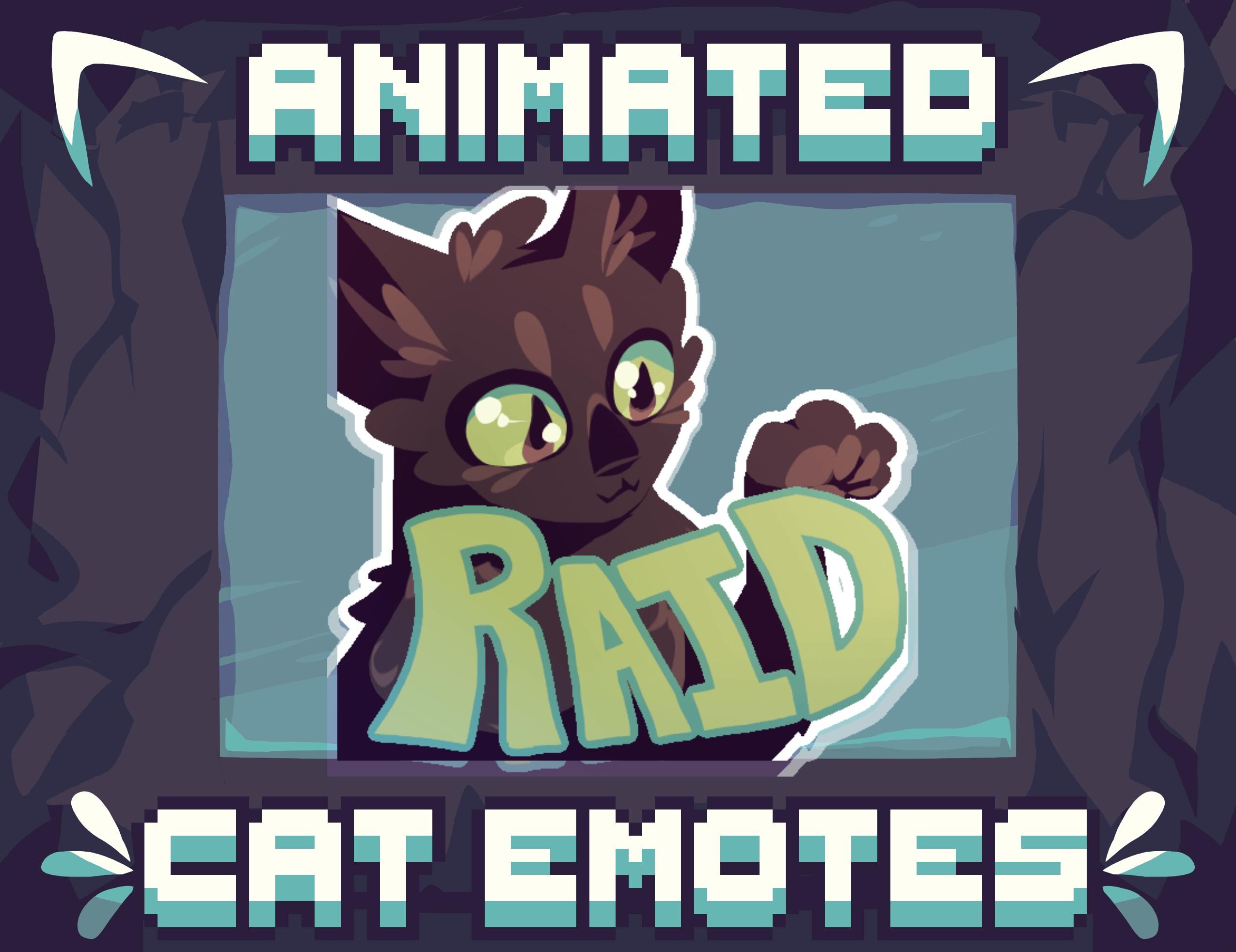 Animated Emote - RAID Black Cat - Twitch Emotes, Kitty Discord Emoji ...