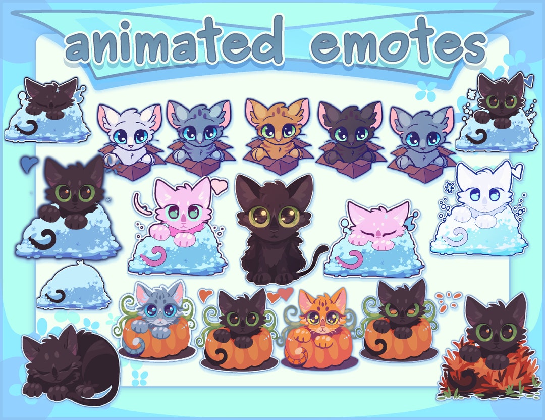 Animated Bundle - CAT Emotes - Cute Twitch Emote, Digital Emotes Pack ...