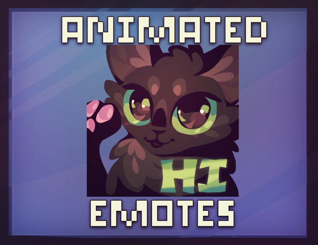 Animated Emote - Hi/wave/hello - Black Cat - Twitch Emotes, Kitty ...