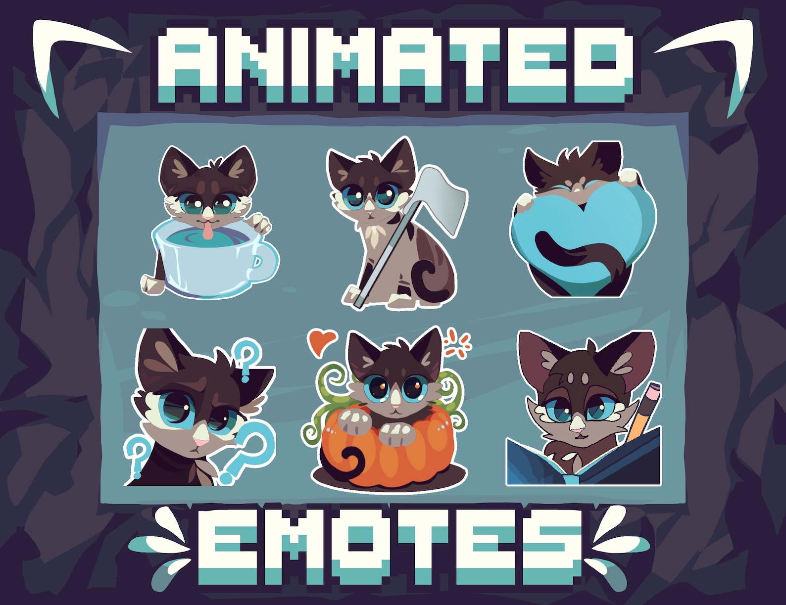 Animated Emote BUNDLE - 6 Snowshoe Cats - Twitch Emotes Pack, Kitty ...