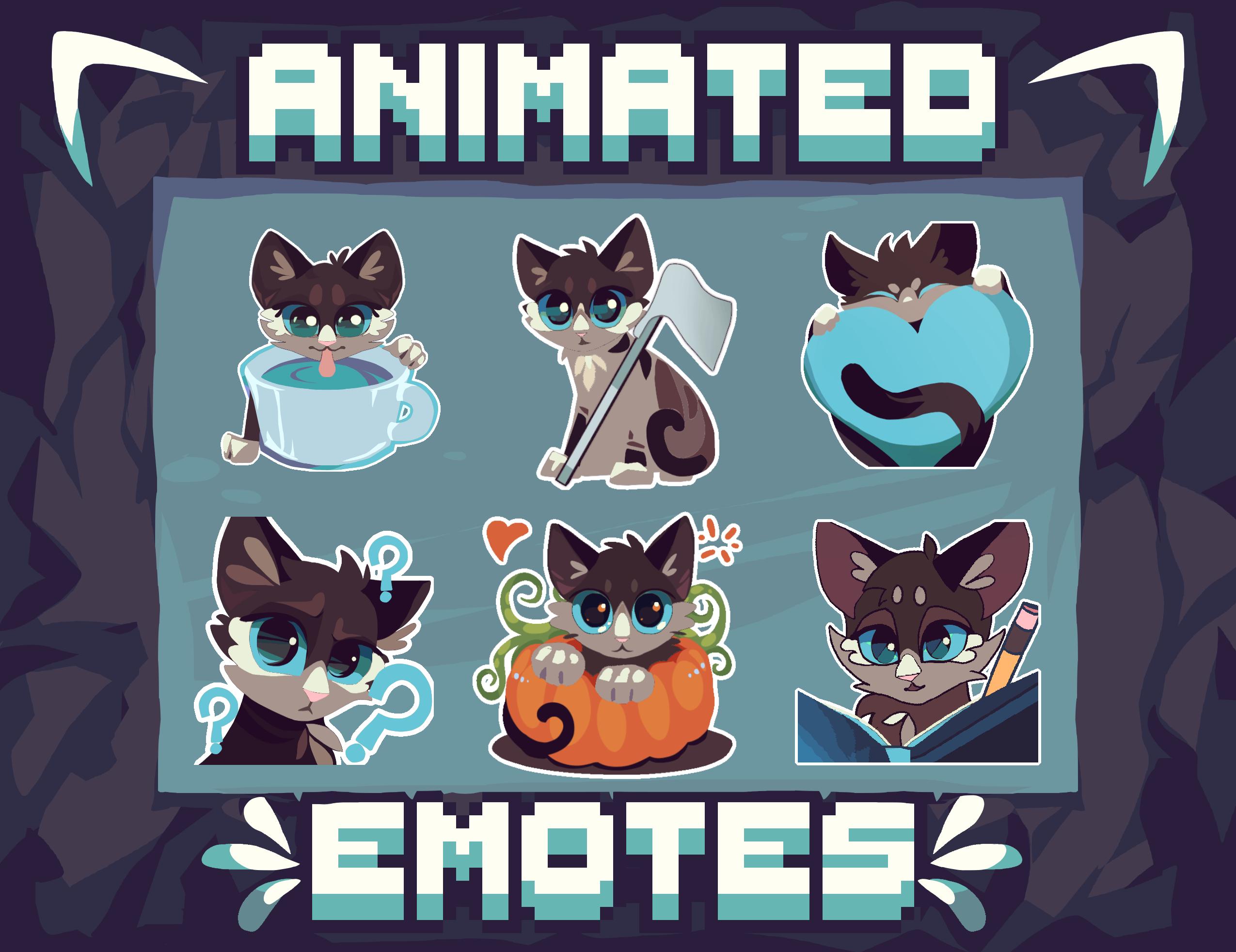 Animated Emote BUNDLE - 6 Snowshoe Cats - Twitch Emotes Pack, Kitty ...