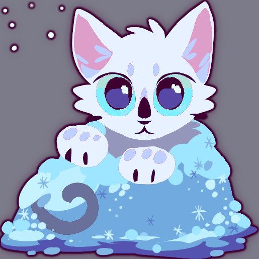 Animated Emote - White Winter Snow Kitty - Cold Cat - Love Heart ...