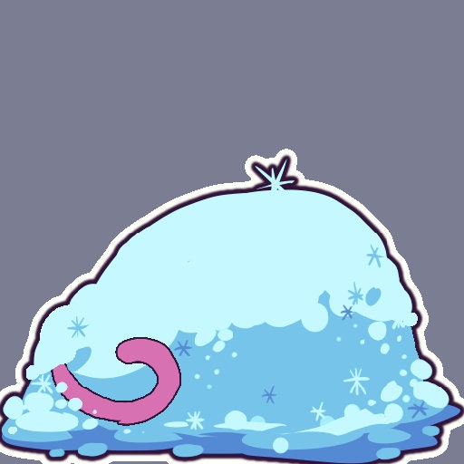 Animated Emote - Pastel Pink Cat - Winter Snow Kitty - Cold Love Heart ...