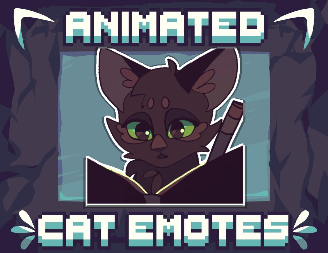 Animated Emote - NOTED Black Cat - Writing Book, Taking Notes - Twitch ...