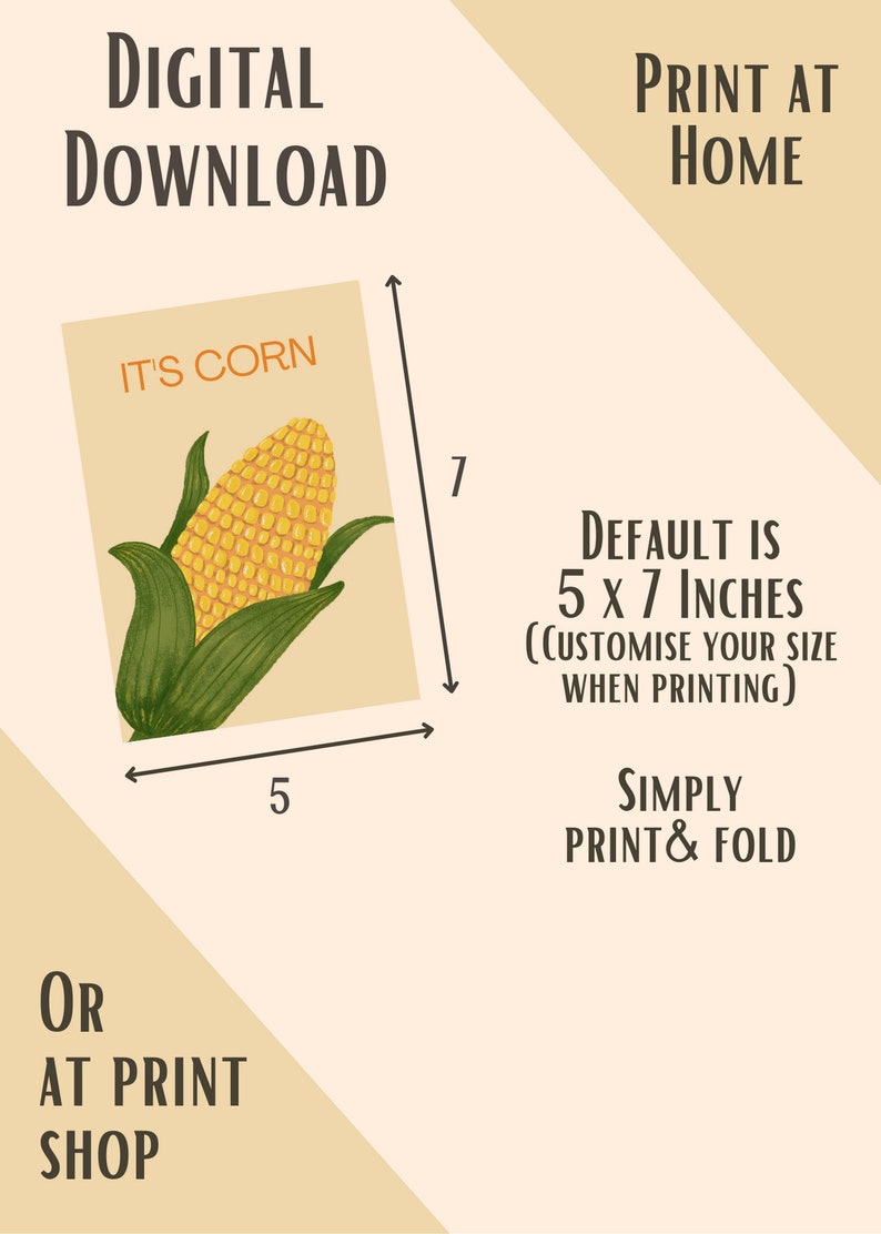 It's CORN Corn Song Card digital Download - Etsy