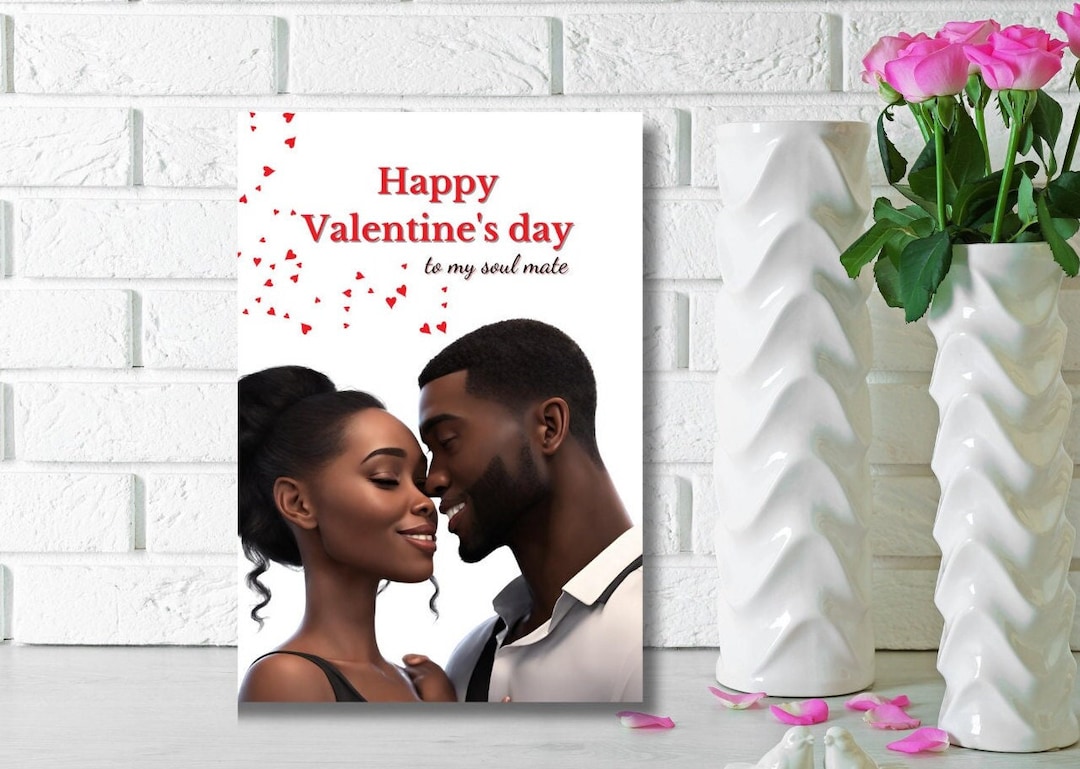 Black Couple Valentine's Card, Cards for Black Couple's, Ethnic ...