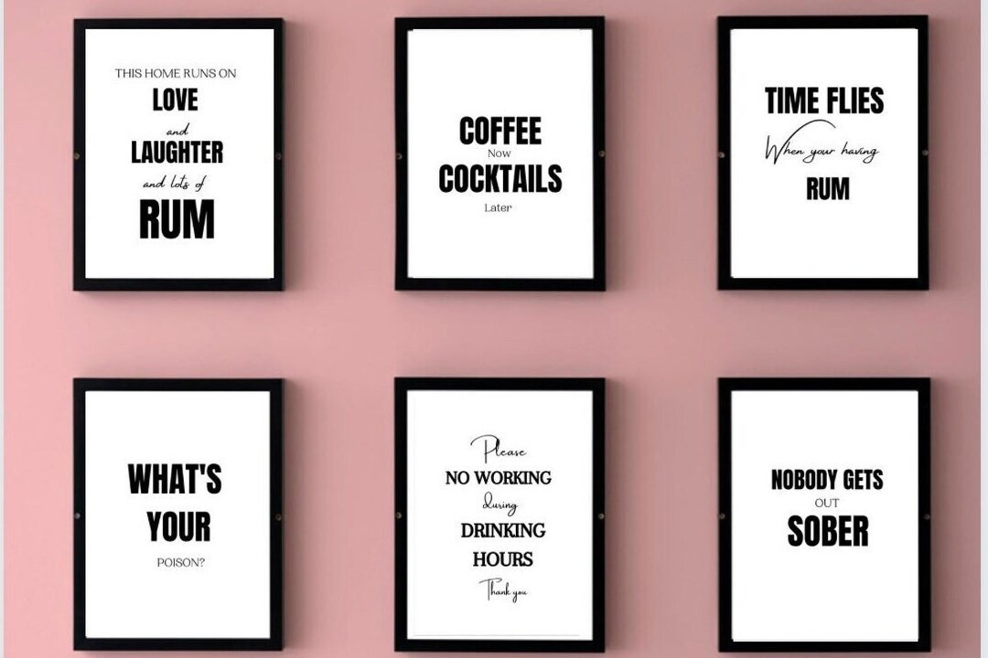 Alcohol Wall Art Quotes, Unframed Alcohol Funny Quotes, Home Wall Art ...