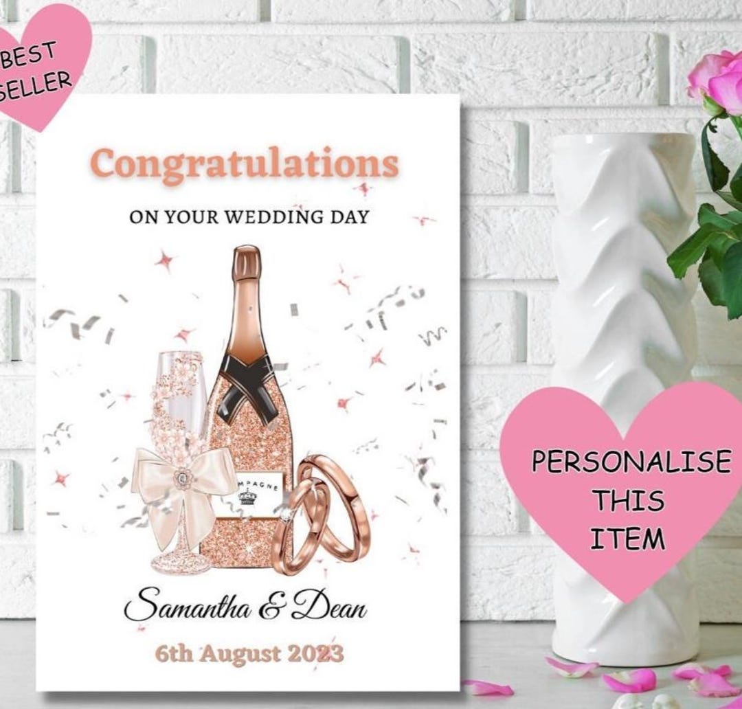 Personalised Wedding Card, Wedding Card, Congratulations on Your ...