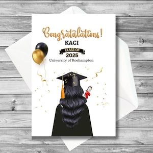 Black Girl Personalised Graduation Card, Congratulations Card, African ...