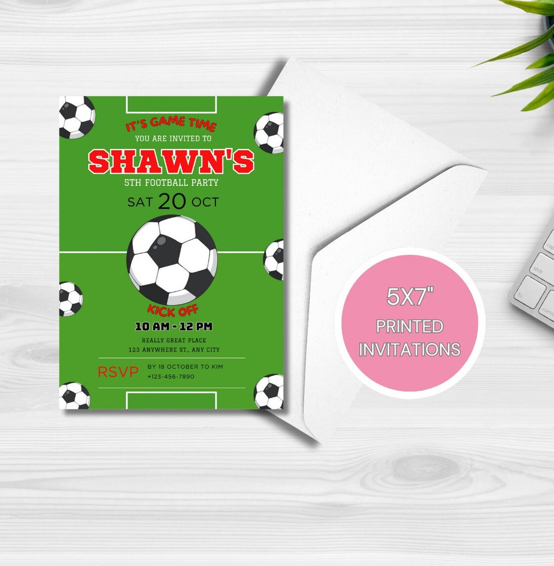 Football Birthday Party Invitations, Party Invitations, Children's ...