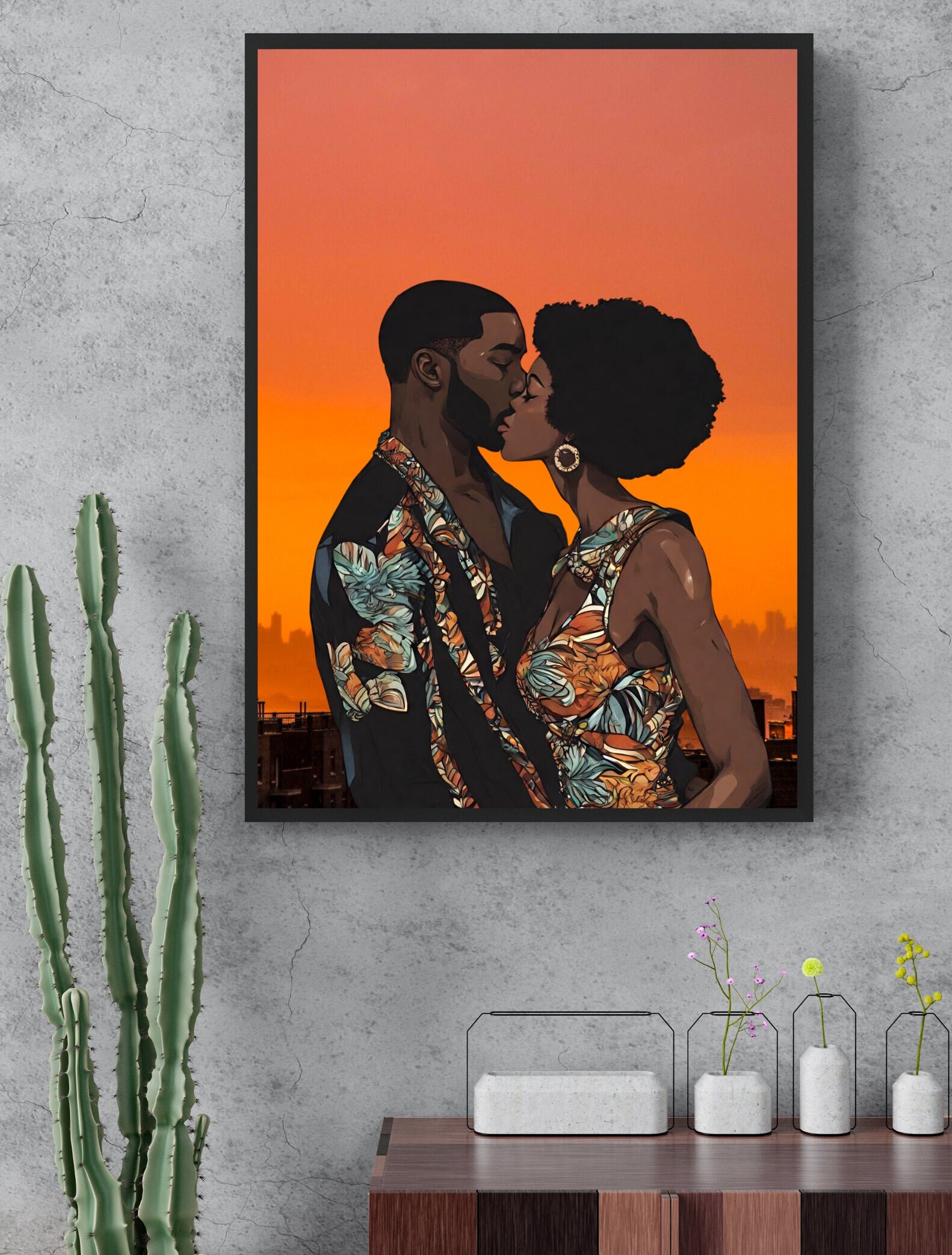 Black Couple Wall Art Print, A4, Black Art, Black Couple Kissing, Home Decor - Etsy UK