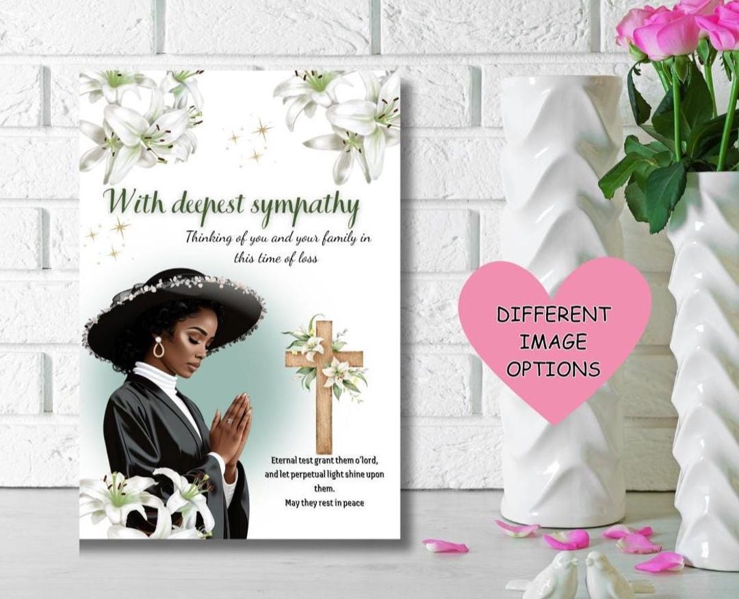 With Deepest Sympathy Card, African American Berevement Card, Sympathy ...