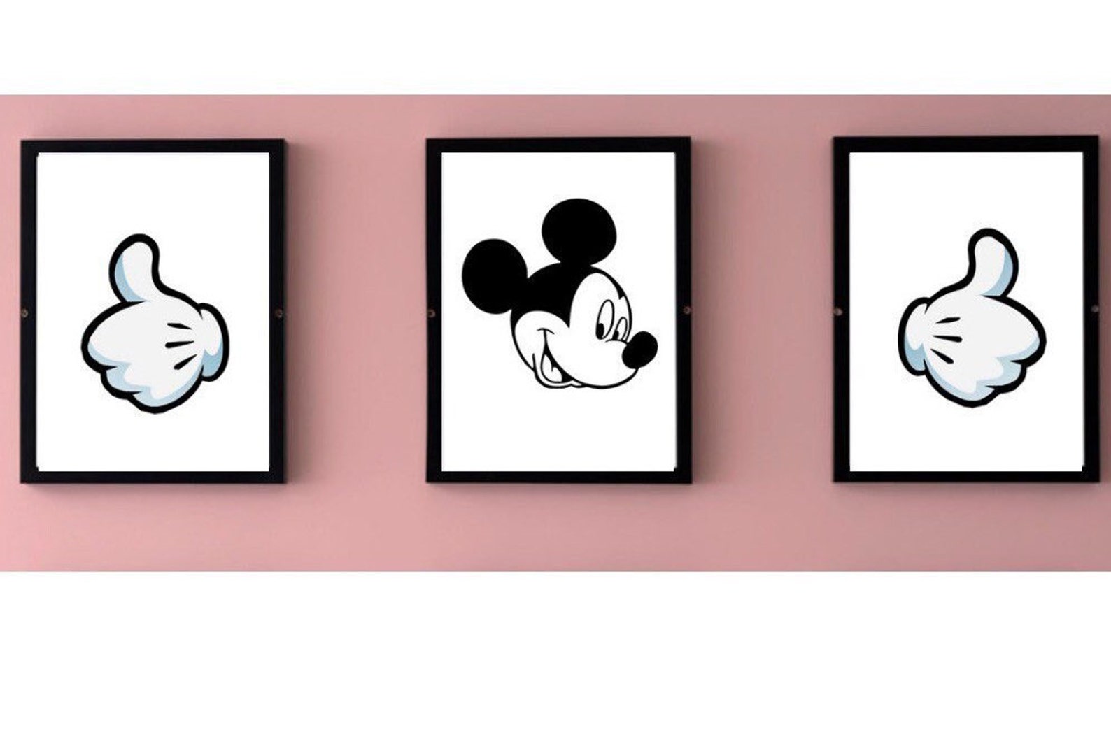 X3 Mickey Mouse Wall Art Poster, Mickey Mouse Wall Art Decor, Nursery ...