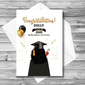 Black Girl Personalised Graduation Card, Congratulations Card, African ...