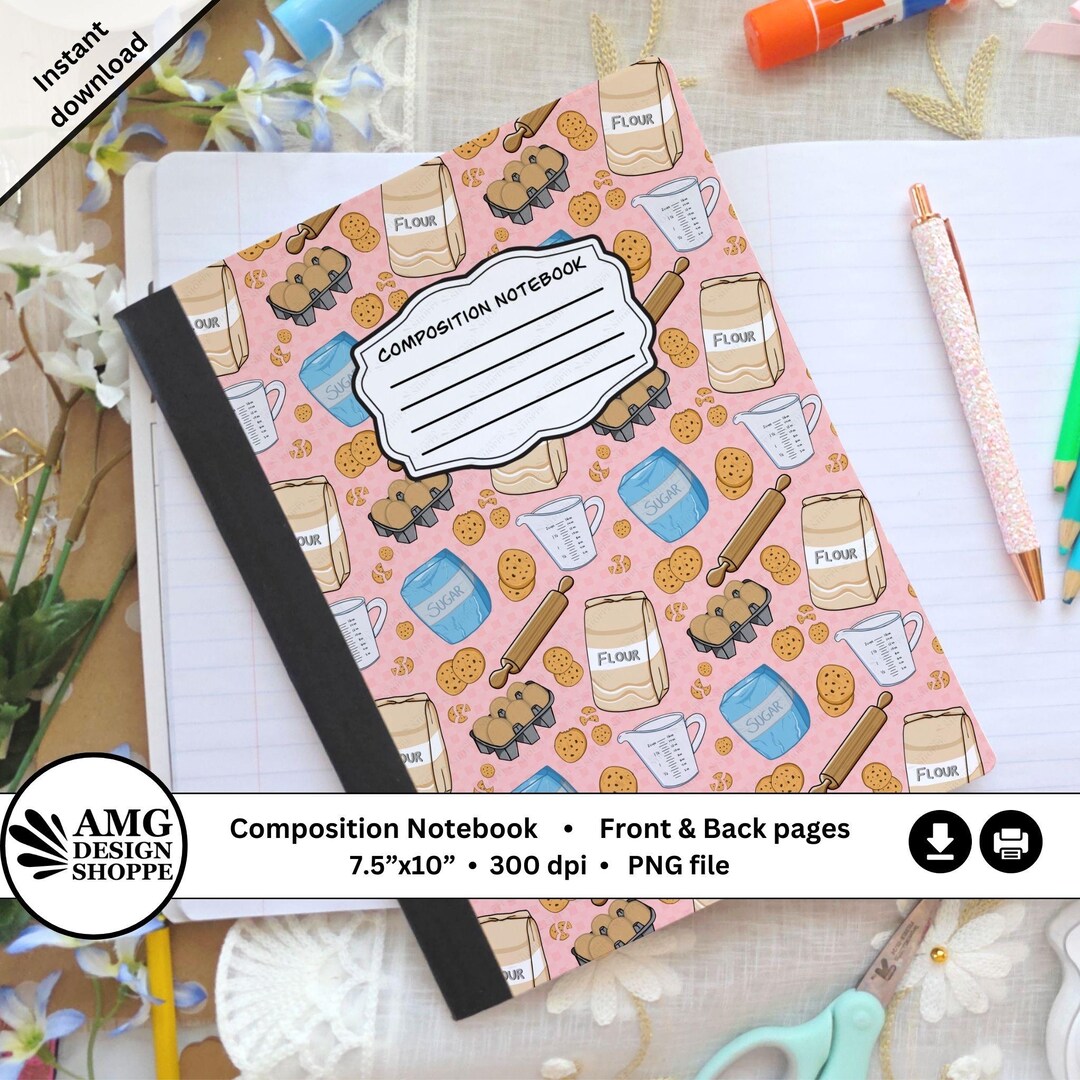 Baking Chocolate Chip Cookies Composition Notebook Cover: Printable ...