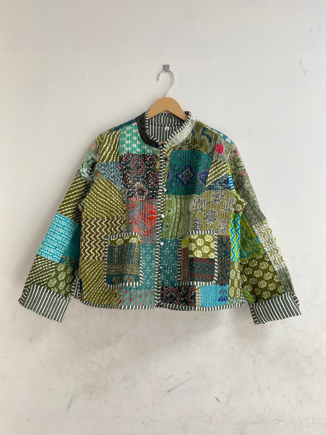 Women's Quilted Jacket, Patchwork Boho Style Quilted Handmade Jackets ...