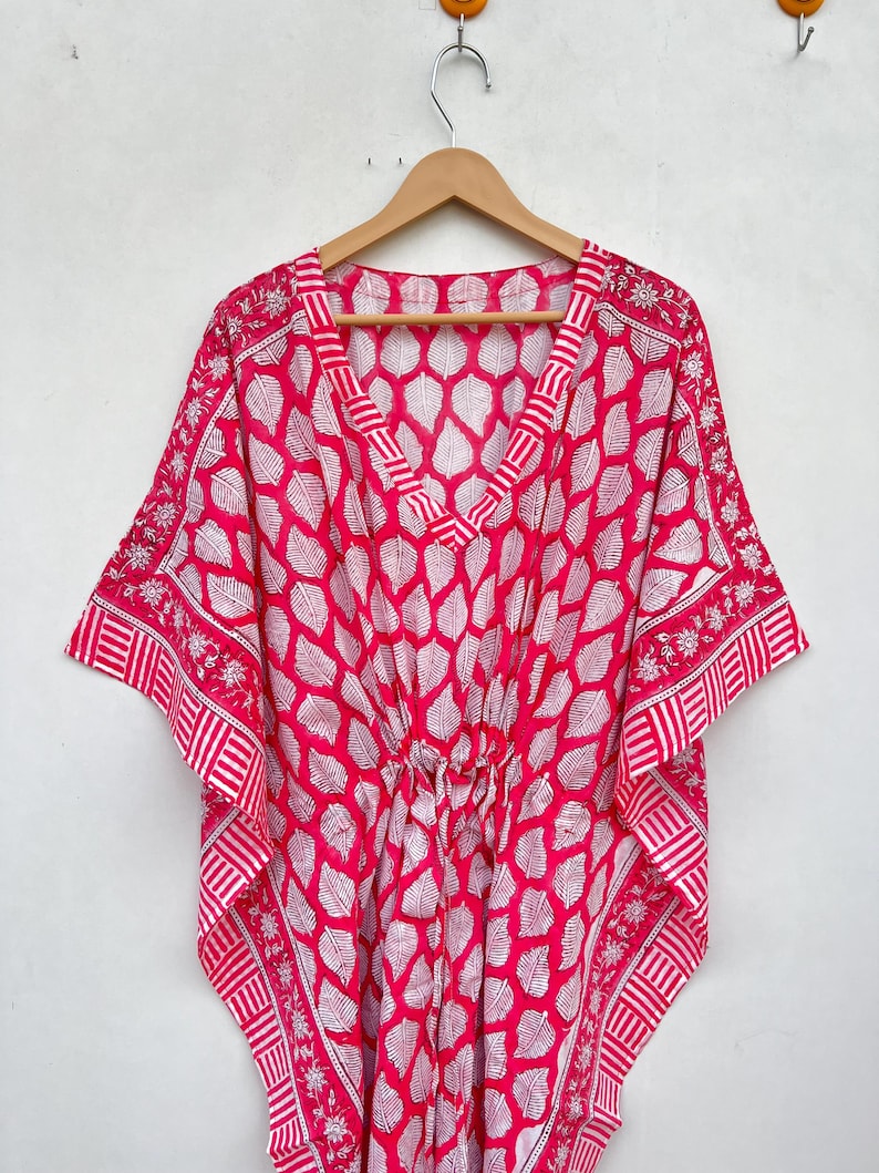 Beautiful 100 % Pure Cotton Kaftan, Block Print Cotton Kaftan, Boho ...