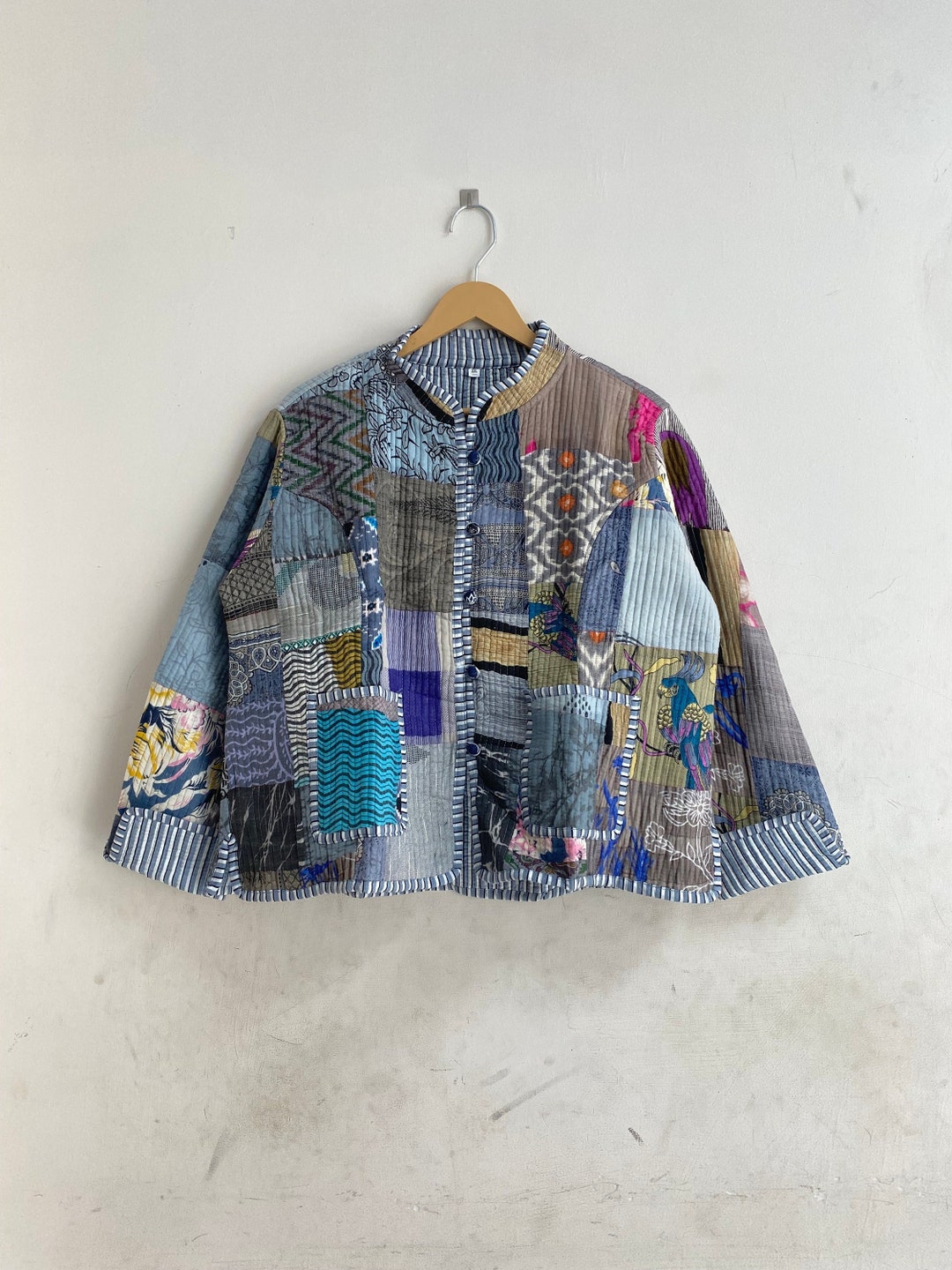 Block Print Reversible Cotton Jacket Quilted Handmade Cotton Floral ...