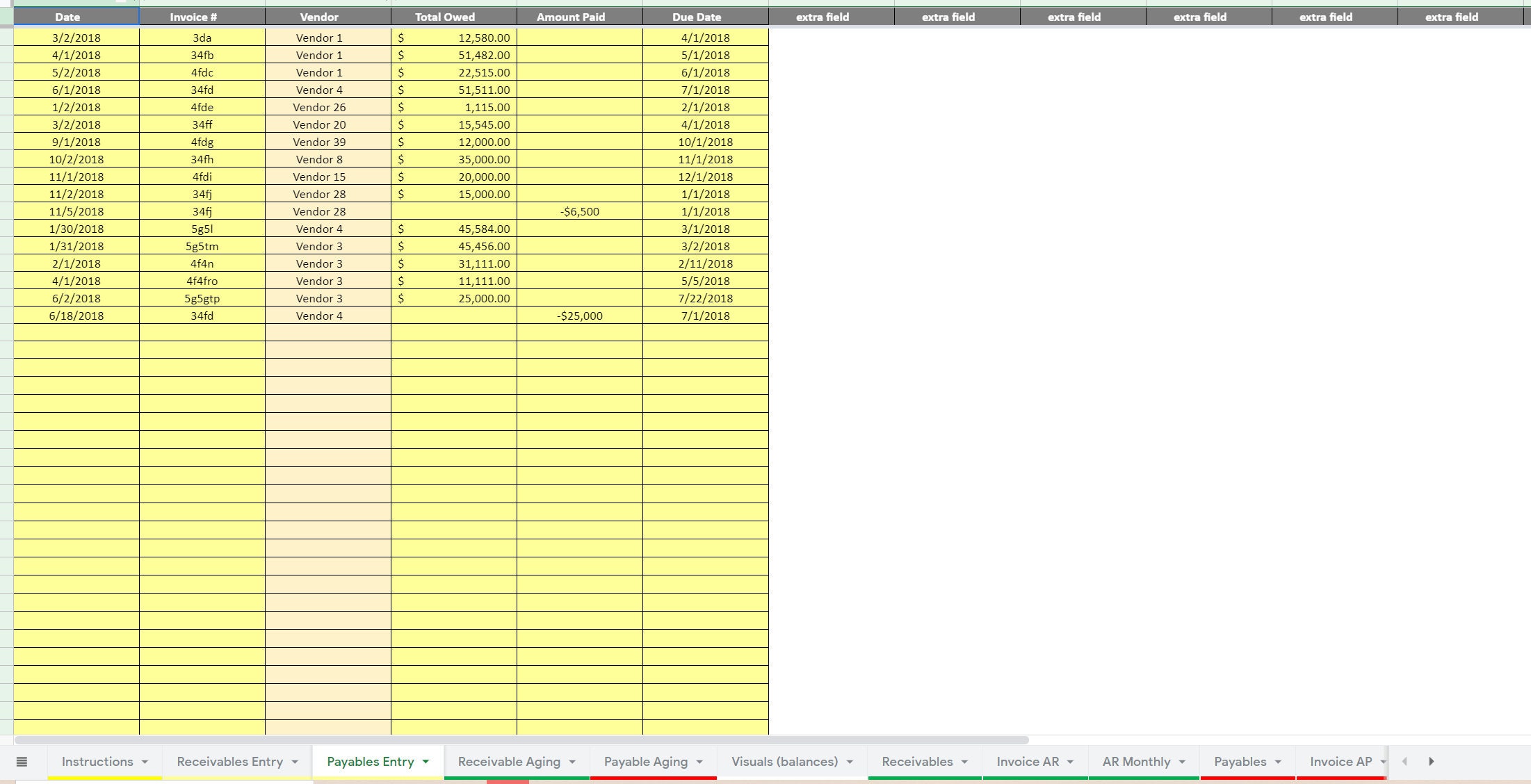 Accounts Receivable and Payable Tracker: Google Sheets and Excel ...
