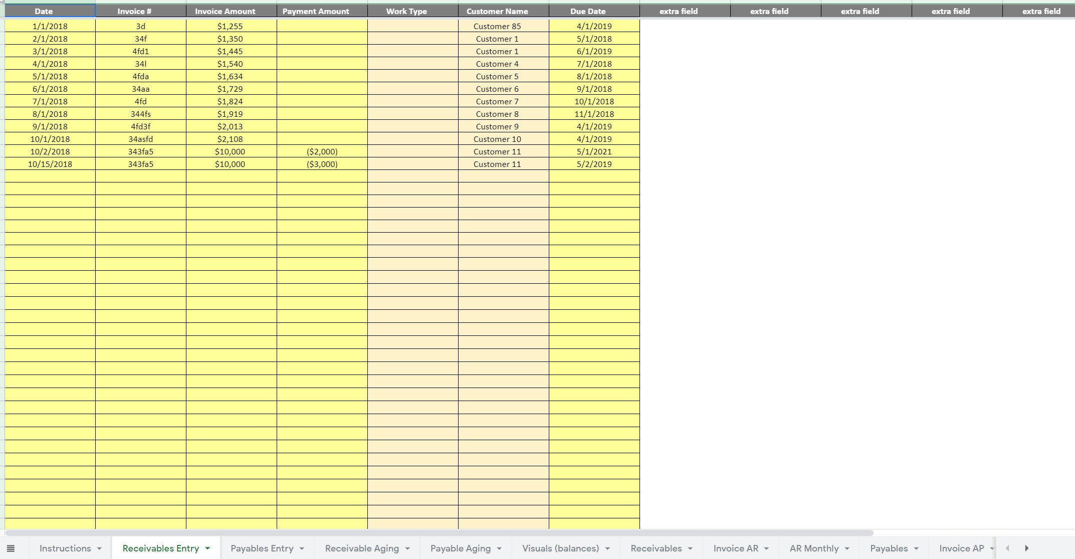 Accounts Receivable and Payable Tracker: Google Sheets and Excel ...