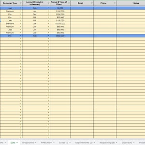 Customer Pipeline Manager: Google Sheets Template - Etsy