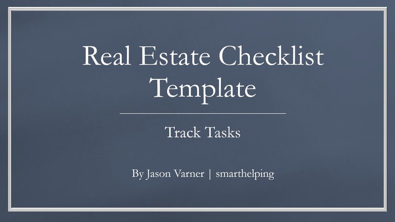 Real Estate Checklist Printable Template - Etsy