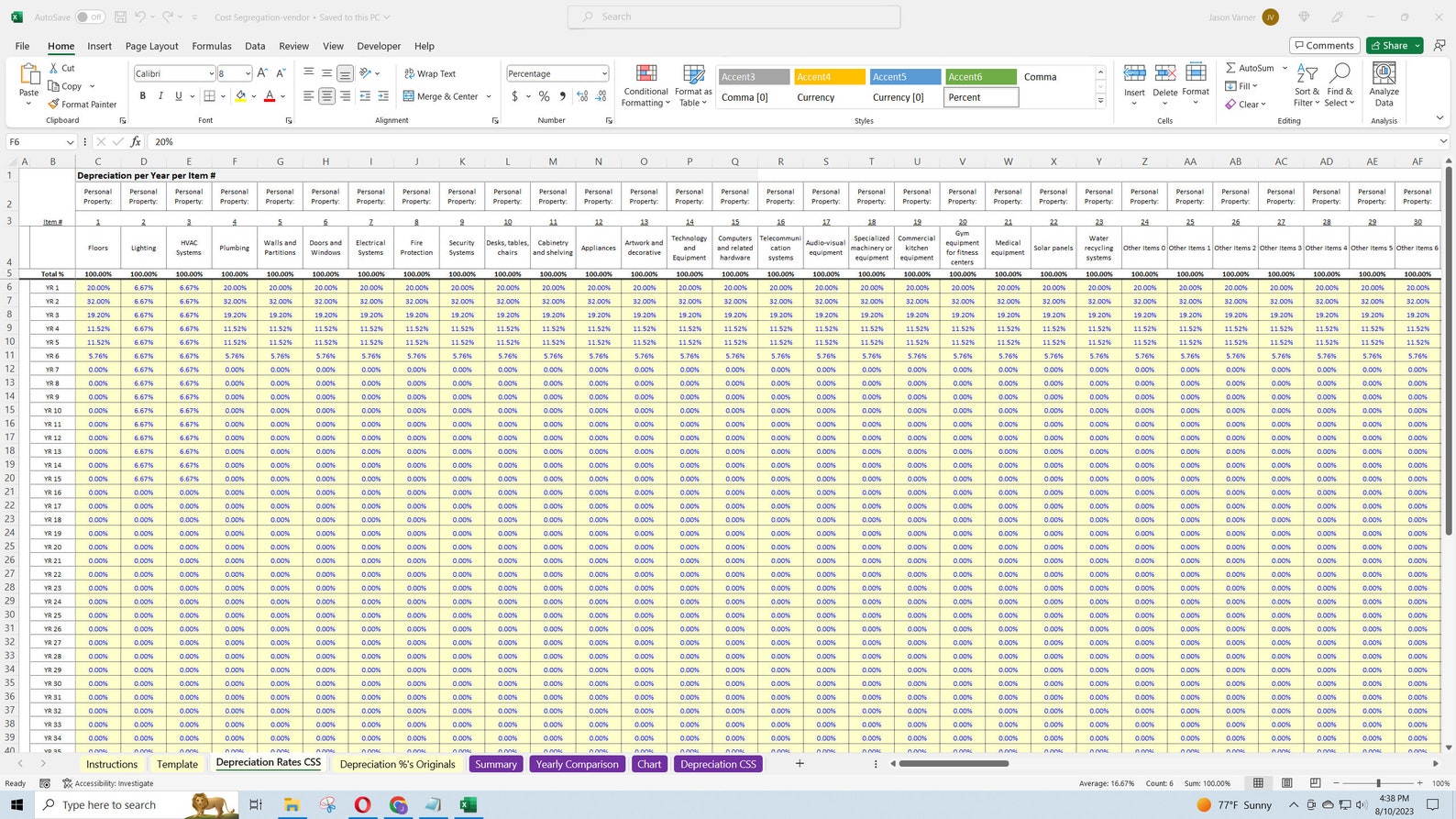 Depreciation Decoder: Cost Segregation Spreadsheet - Etsy