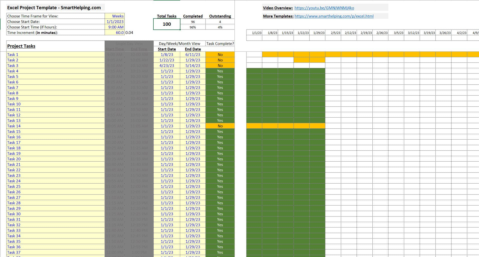 Excel Project Manager Template - Etsy