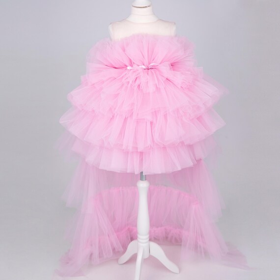 Pink Dress Fluffy Dress Girls Puffy Dress Girls Tulle Etsy