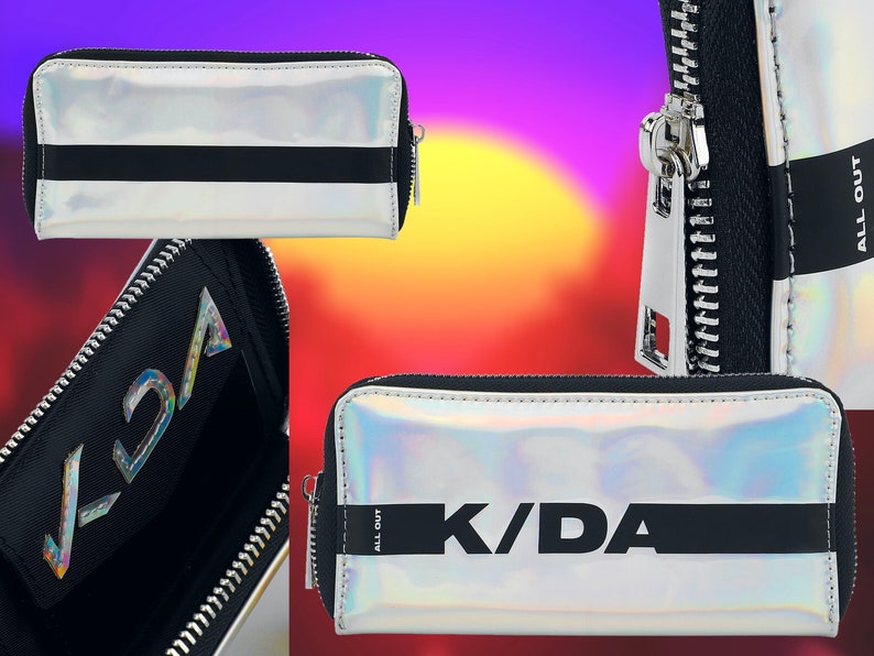 League of Legends LOL Wallet Purses Jinx Skull KDA K/DA Reflective ...