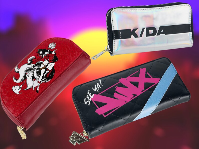 League of Legends LOL Wallet Purses Jinx Skull KDA K/DA Reflective Hologram Ahri Make-up Bag - Etsy