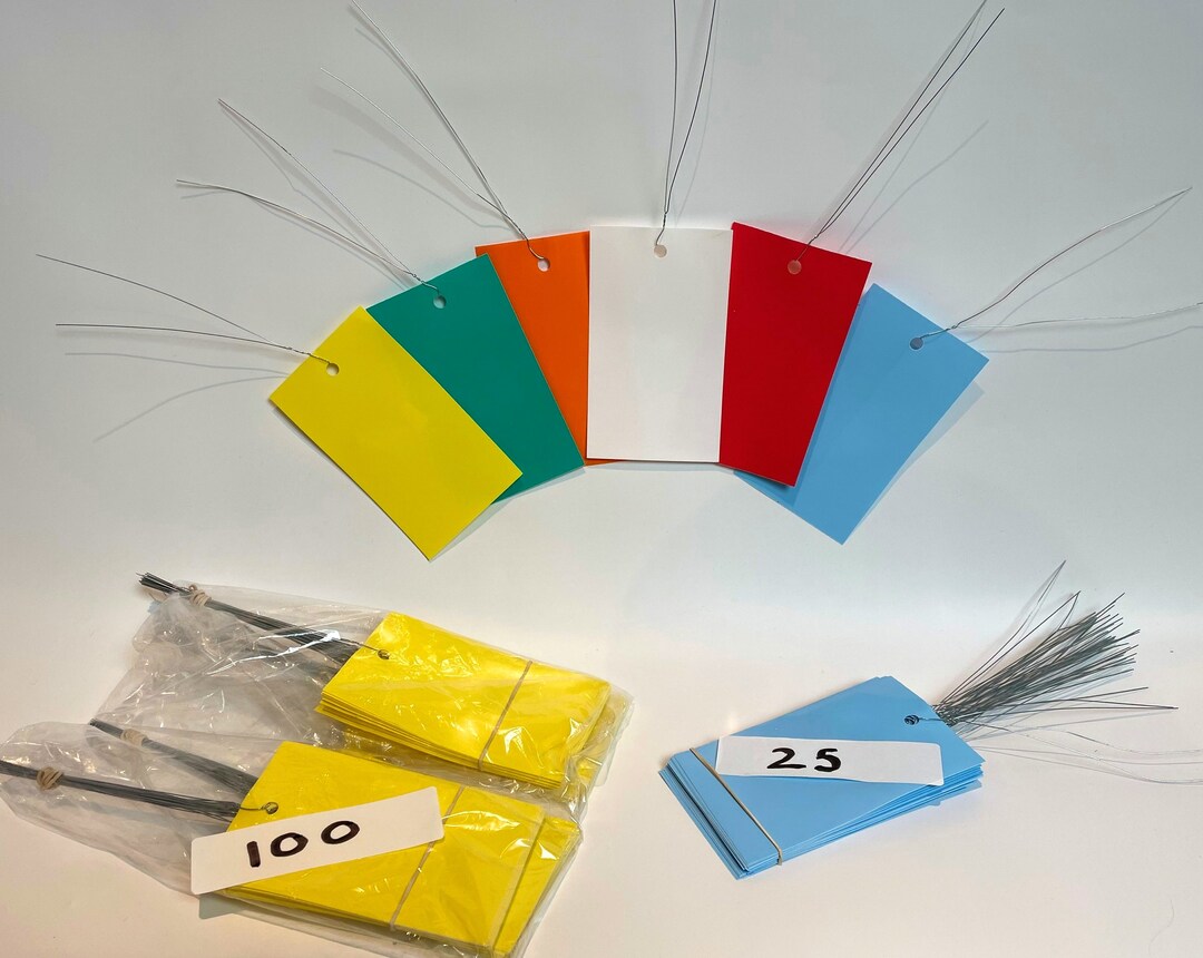 100 X Writable Plastic Labels - With 12cm Steel Wire - Etsy