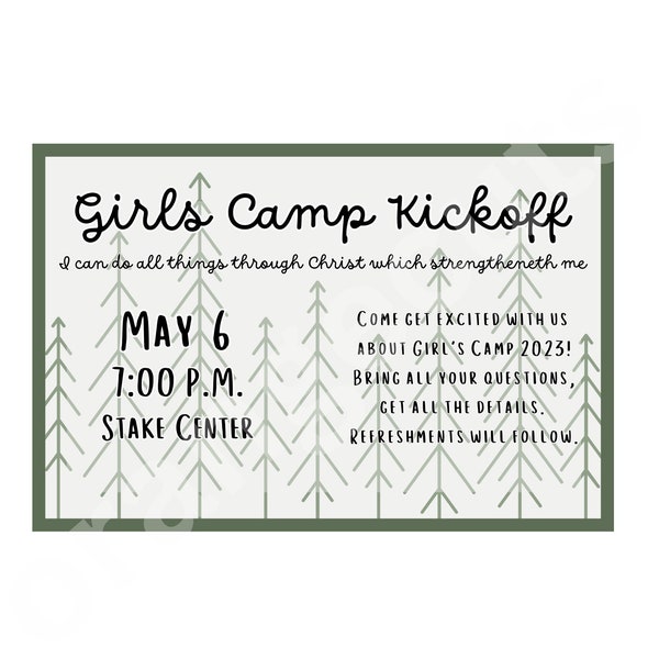Lds Girls Camp - Etsy
