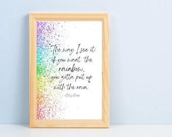 Set of 3 Rainbow Prints Dolly Parton Inspirational Quote Printable Wall ...