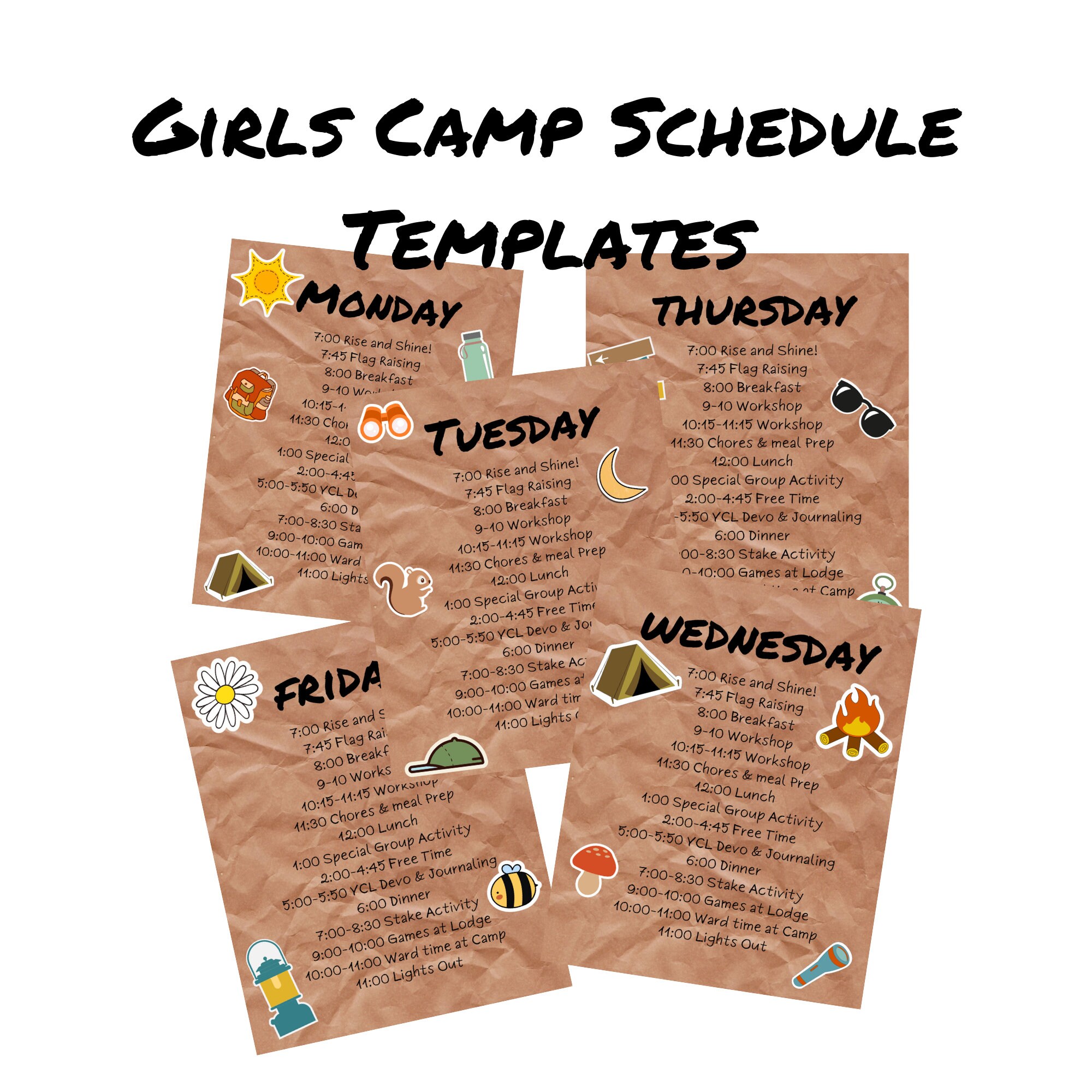 Girls Camp Template, Canva Templates, Girls Camp Kickoff, Girls Camp ...
