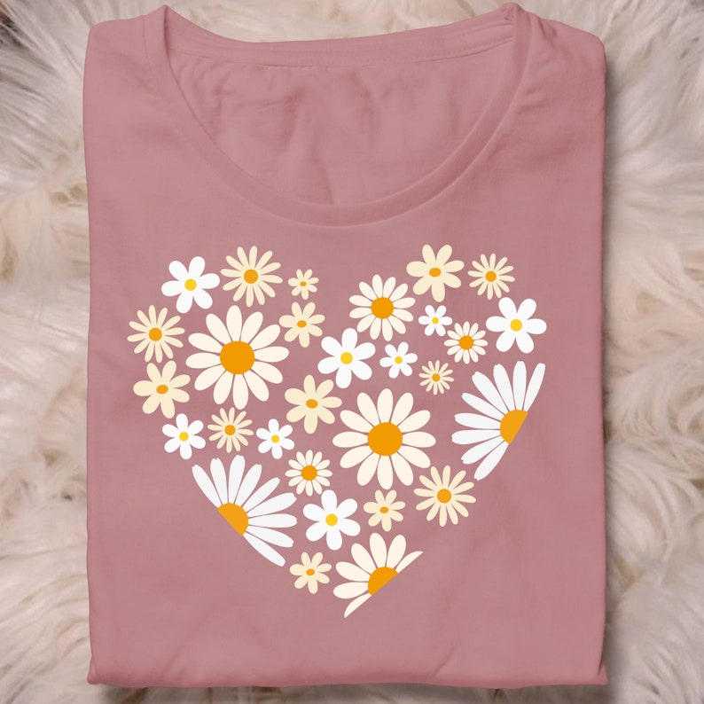 Daisy Heart Svg Daisy Heart Png Valentines Day Svg - Etsy
