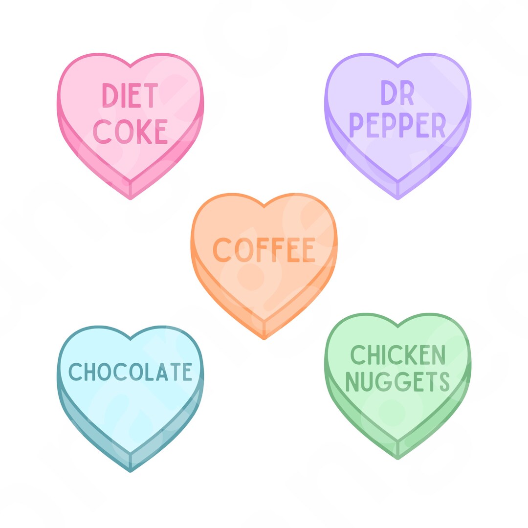 Diet Coke Candy Heart, Dr Pepper Candy Heart, Coffee Candy Heart ...