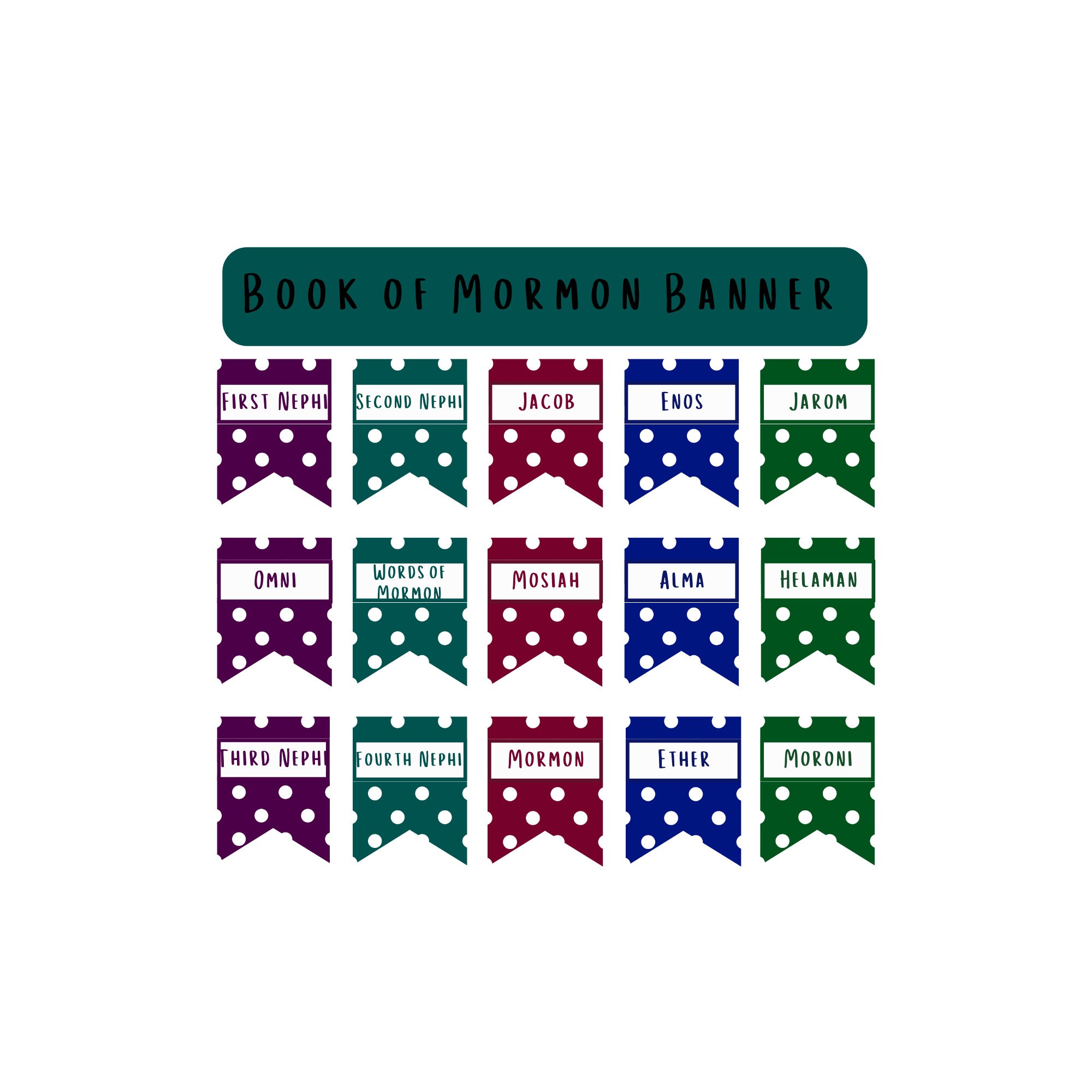 Book of Mormon Banner, Books of the Book of Mormon, Seminary Banner ...