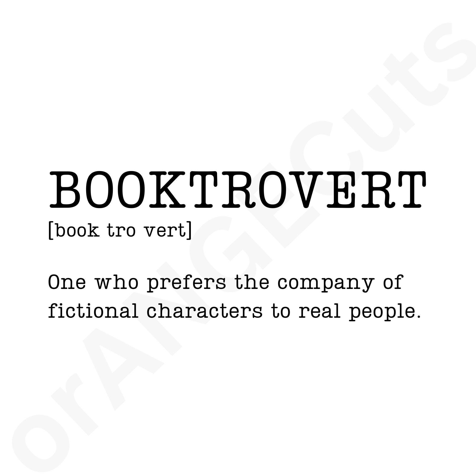 Booktrovert Definition Funny Book Lover Svg Png, Book Lover Svg ...