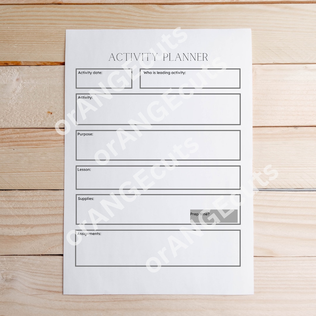 Activity Planner Printable, Event Planner Printable, Kid Activity ...