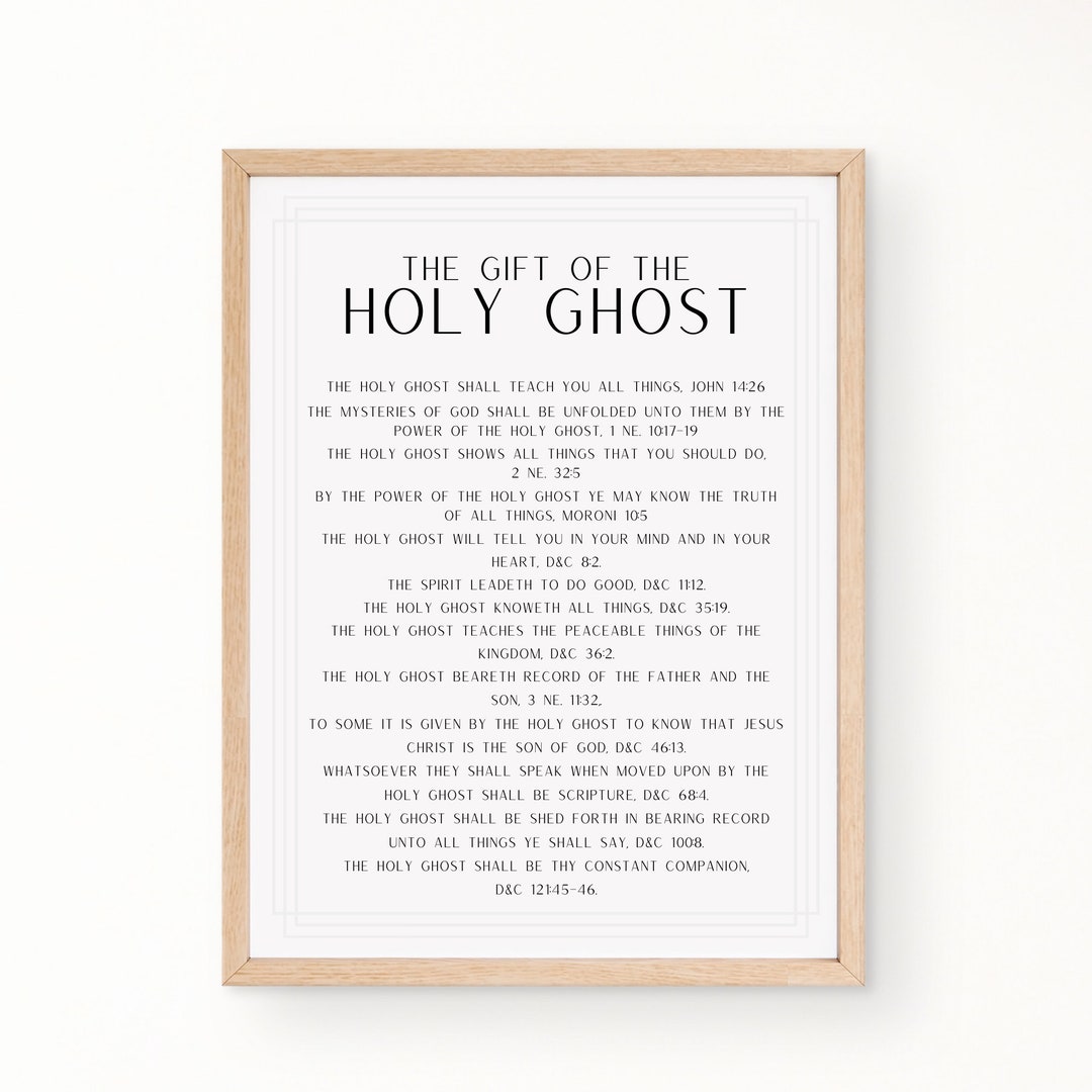 The Gift of the Holy Ghost Printable, LDS Baptism, Holy Spirit, Youth ...