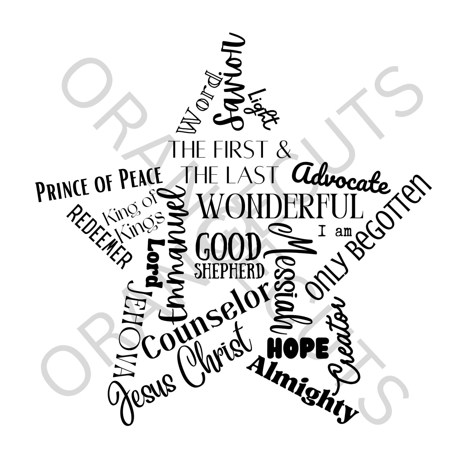 Names of Christ Star Names of Savior Names of Christ - Etsy