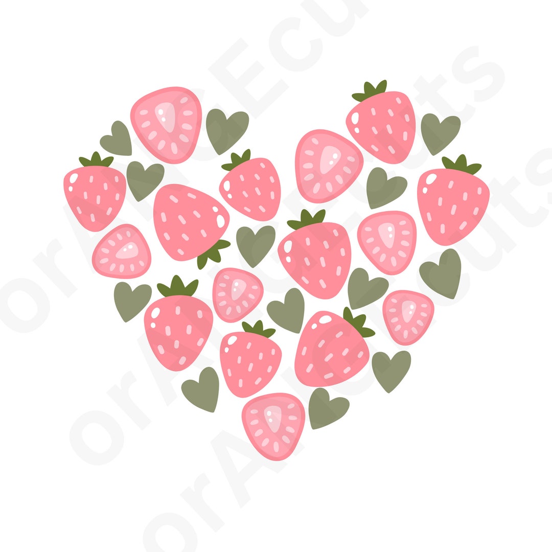 Strawberry SVG, Strawberry Heart Svg, Heart Svg, Strawberry Clipart ...