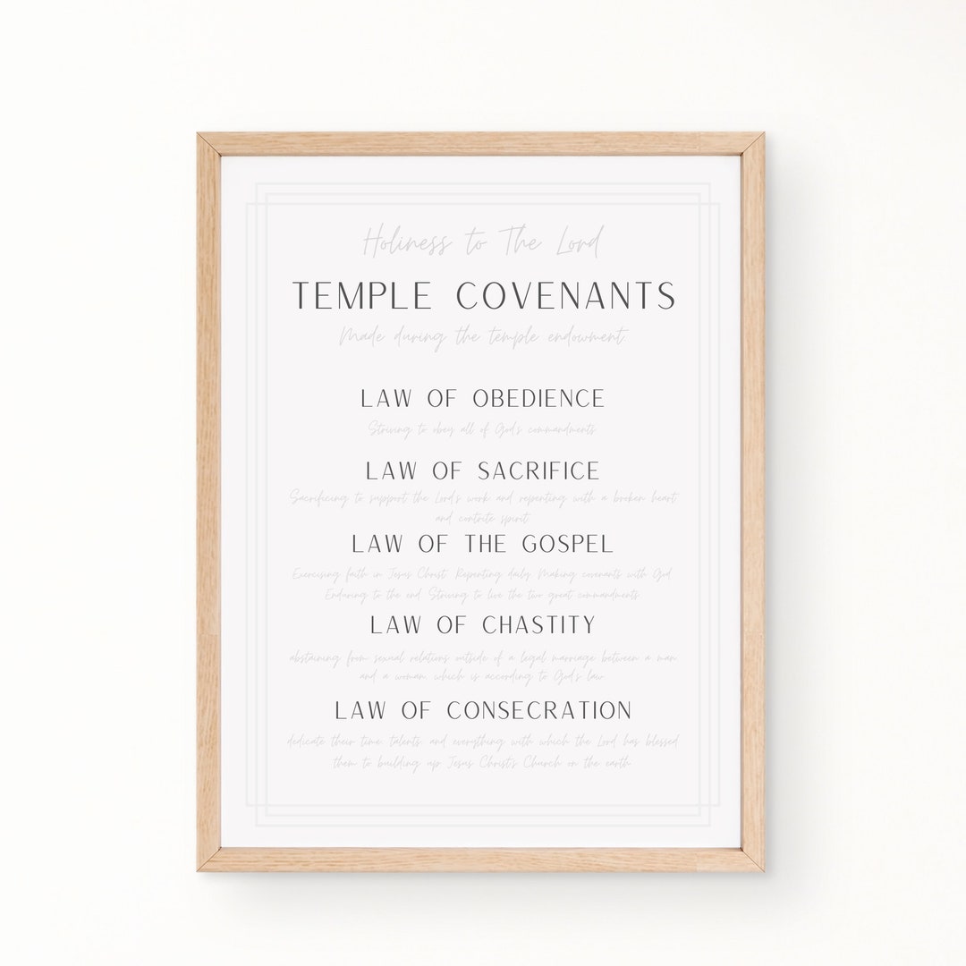 LDS Temple Covenants Printable LDS Temple Poster LDS Temple Prep Lds ...