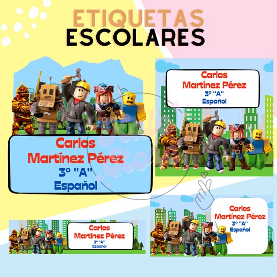 Roblox Printable Editable School Labels - Etsy UK