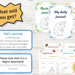 Printable Kids Gratitude Journal Daily Journal Kids Gratitude Diary for ...